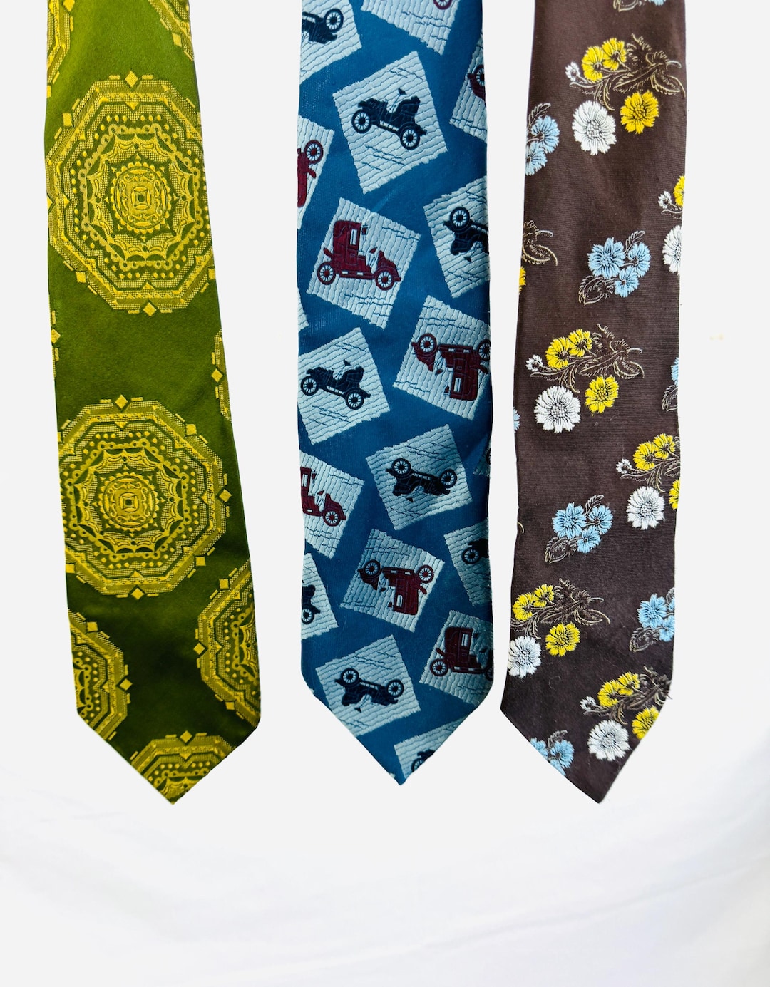 Vintage 70s Polyester Neck Ties - Lot of 3 Wide Novelty Ties - Etsy