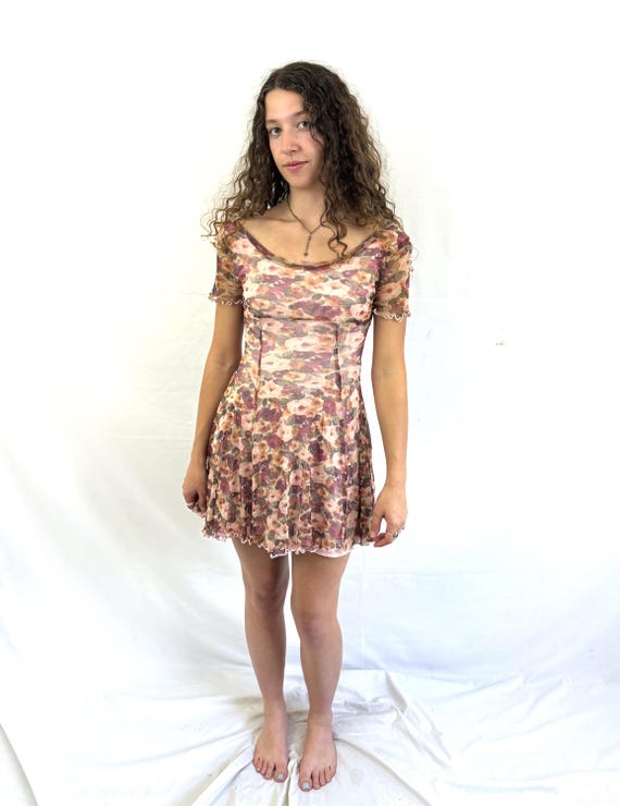 Wow 80s 1980s Rare Fun Floral Mini Dress - By Rampage - Gem