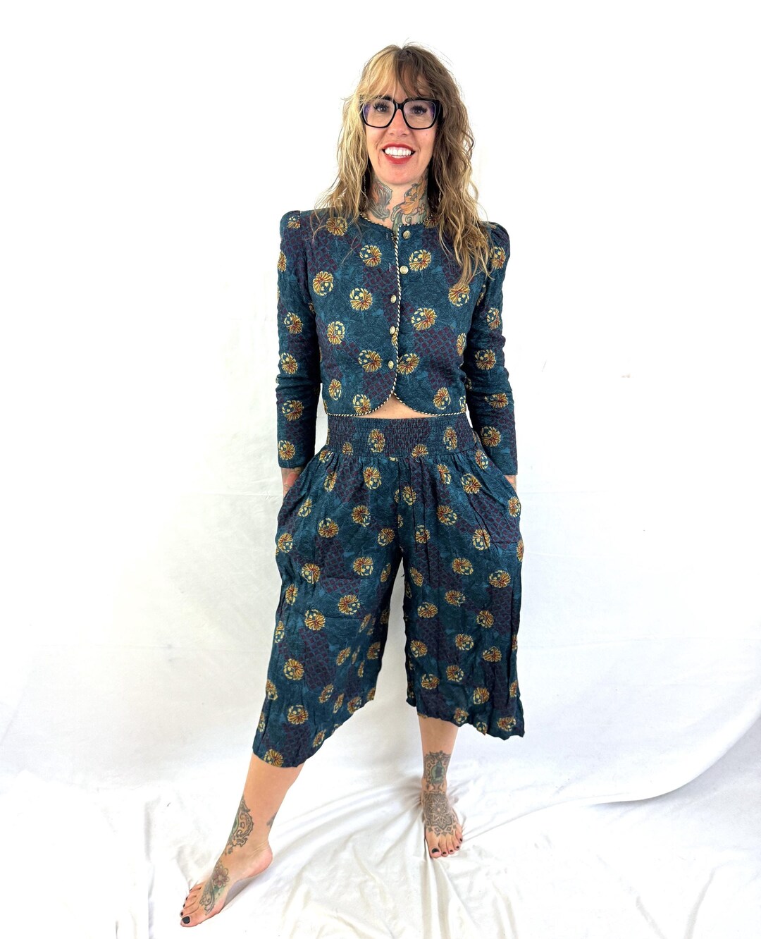 Vintage 1990s 90s Vtg Jeffrey & Dara Linda Hutley Cropped Jacket and ...