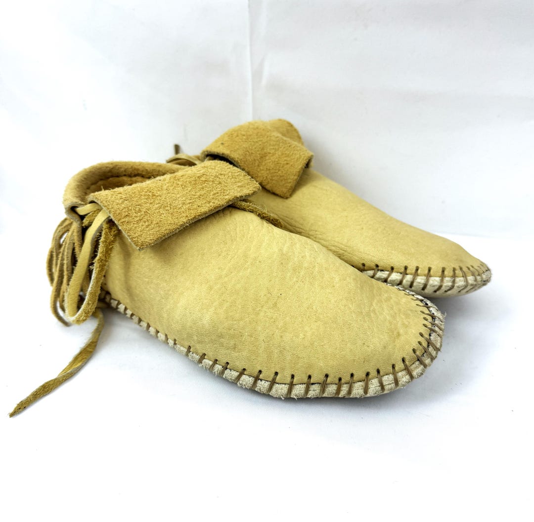 Vintage Fringed Moosehide Moose Mocs Moccasins Ankle Booties Shoes - Etsy