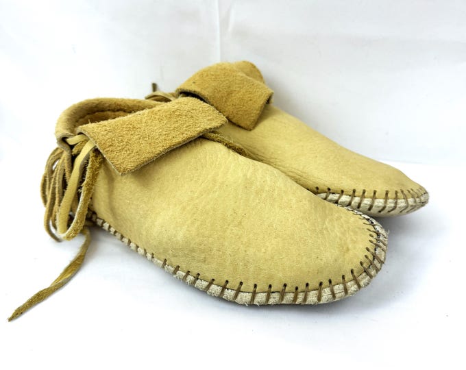 Vintage Fringed Moosehide Moose Mocs Moccasins Ankle Booties Shoes - Etsy