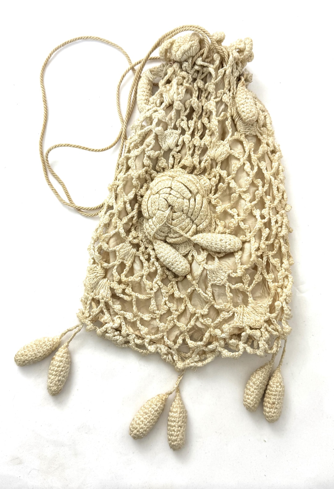 RARE Vintage 1920s 20s Crochet Drawstring Bag Pouch Purse Reticule - Etsy