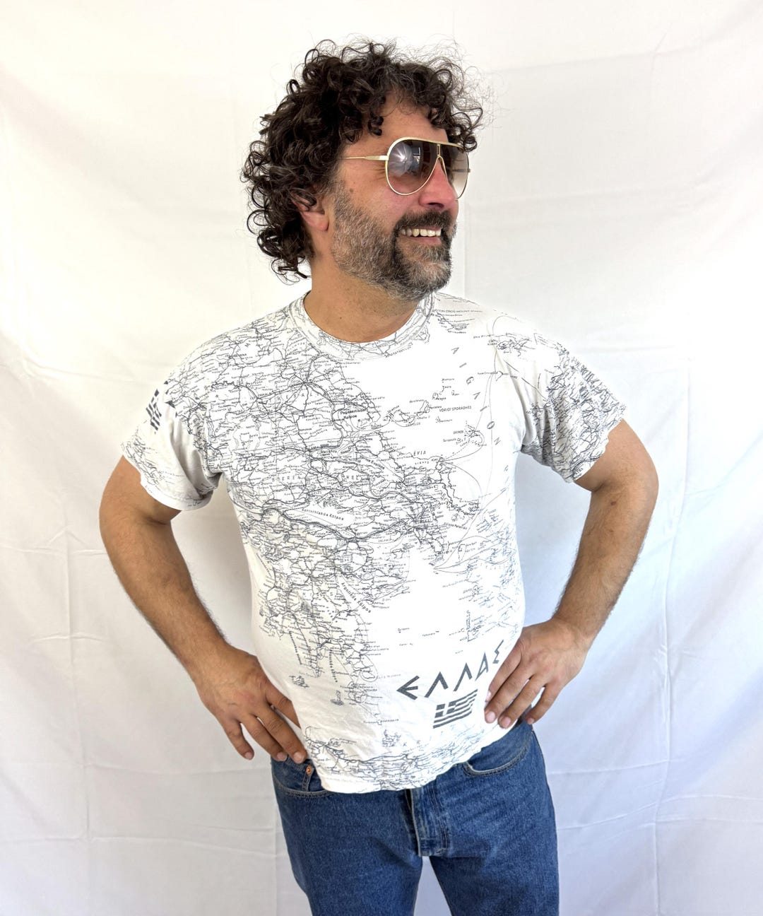 Vintage Greece Greek All Over Map Print Tshirt Tee Shirt - Etsy