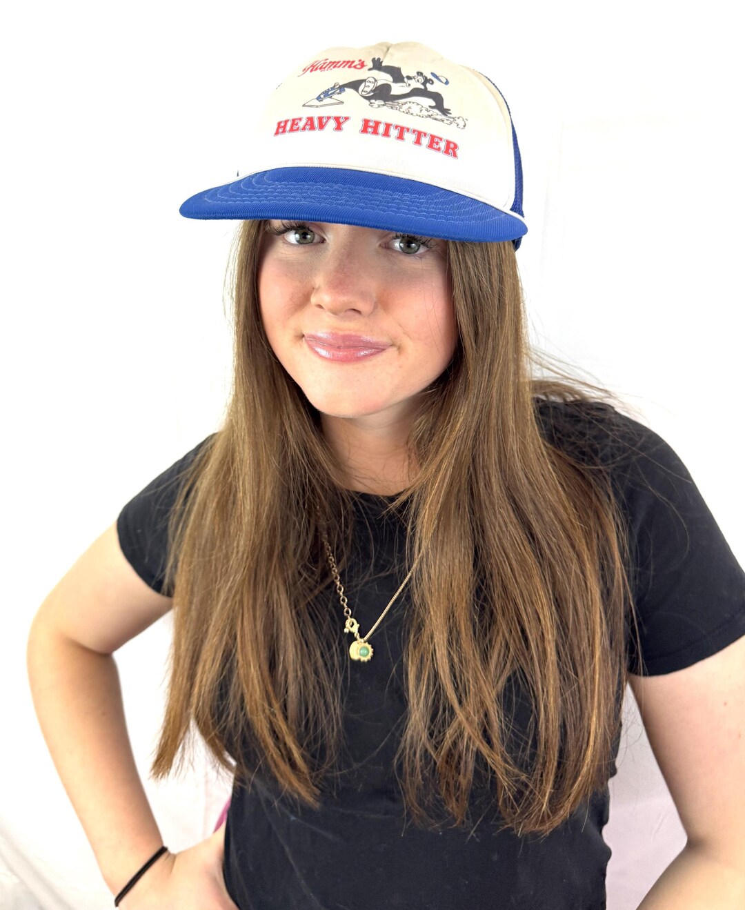 Vintage Hamm's Beer Snapback Blue Hat - Heavy Hitter - Etsy