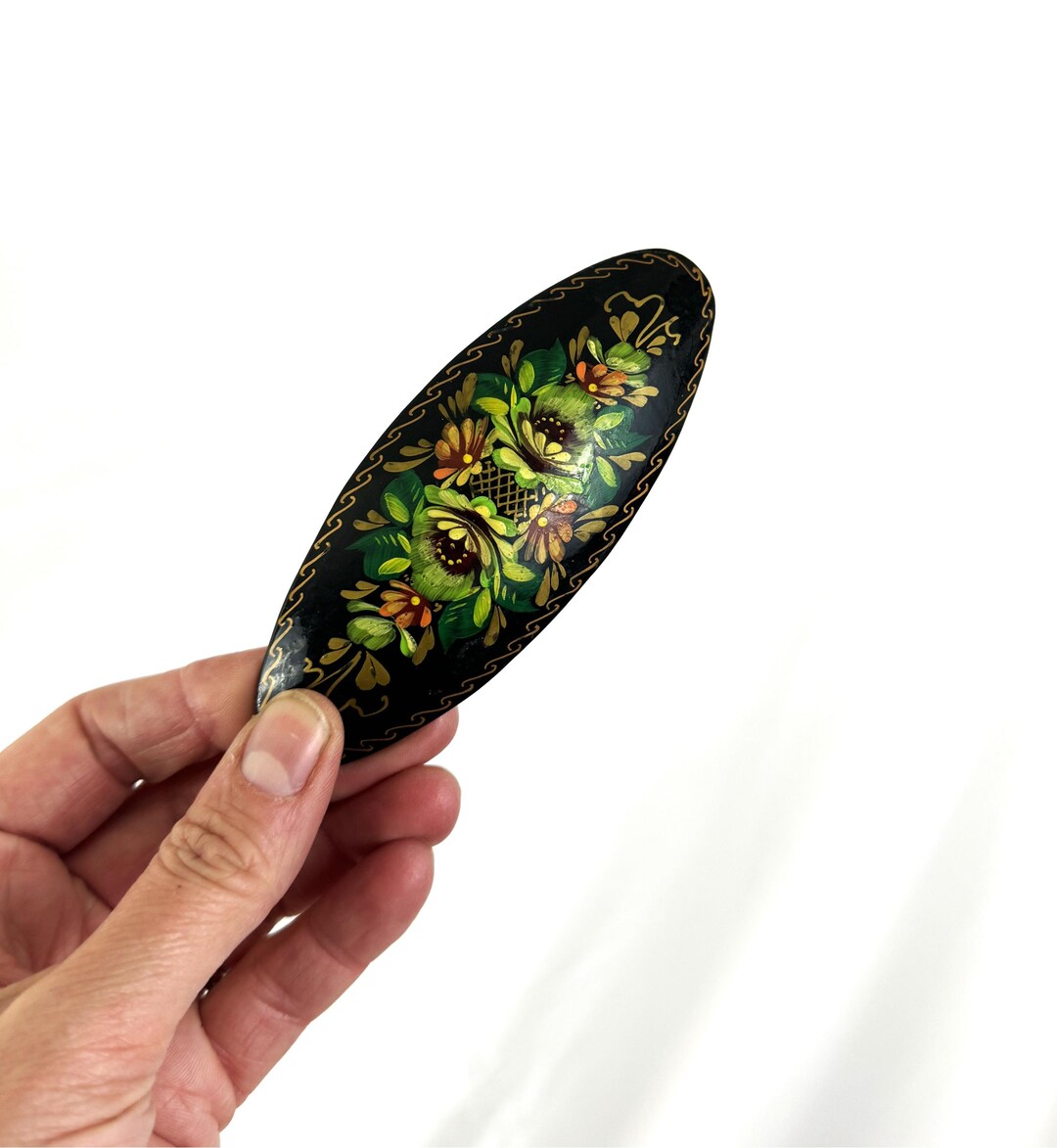 Vintage Hand Painted Russian Barrette Made in Russia - Etsy