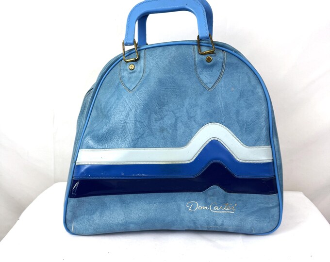 Vintage WOW Rare Blue Don Carter Striped Bowling Bag - Etsy