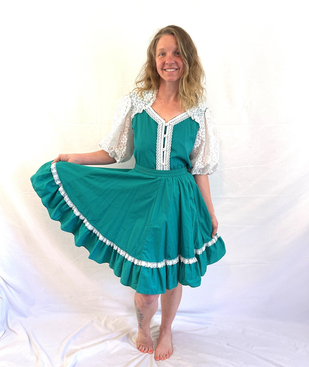 Vintage SUPER CUTE Square Dancing Dress Set Blouse and Skirt Jeri Bee ...