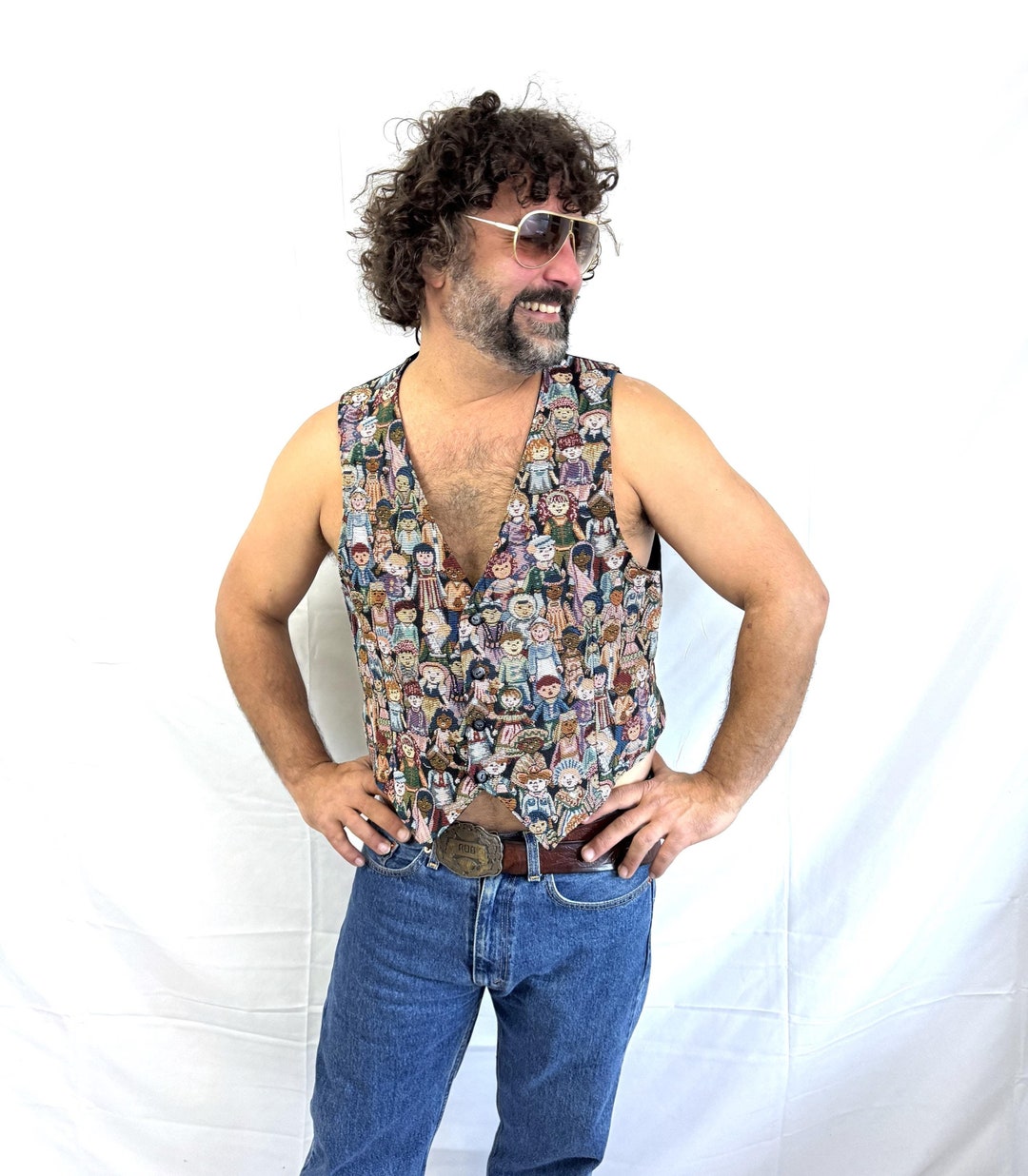 Fun 1990s 90s Vintage Vest - It's a Small World - Etsy