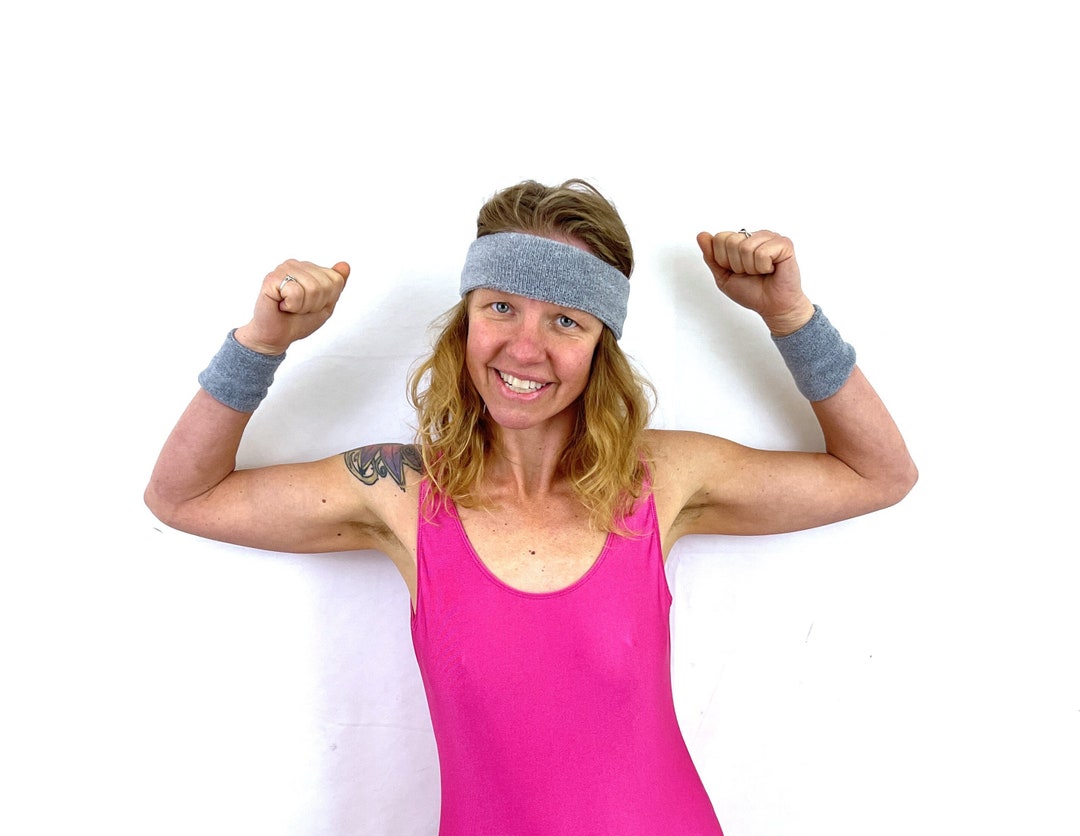 Lot of Vintage 1980s Gray Terry Cloth 80s Workout Aerobics Costume ...