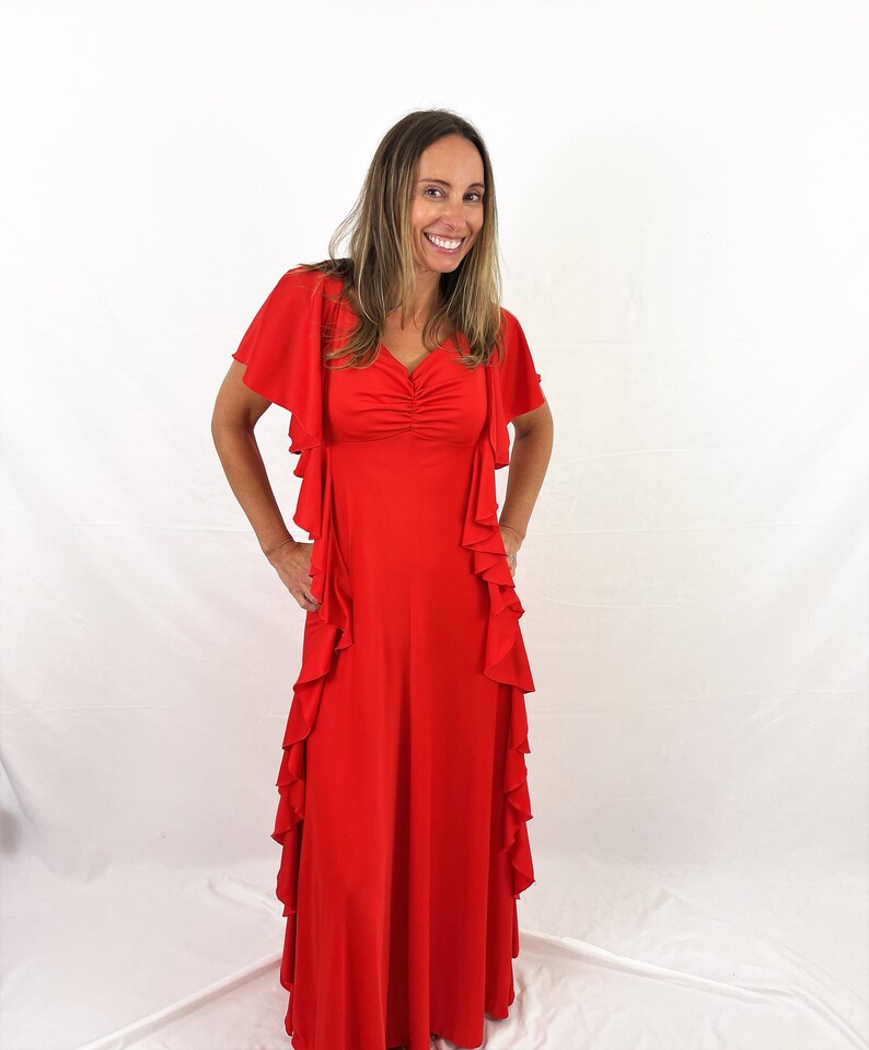 Vintage Iconic Jack Hartley Miami 70s 1970s Red Ruffled - Etsy