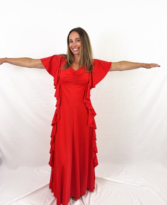 Vintage Iconic Jack Hartley Miami 70s 1970s Red Ruffled - Etsy