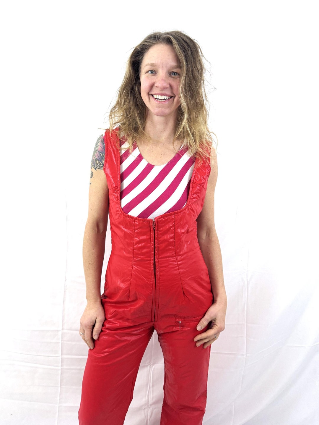 Vintage 70s 80s Red Ski Snow Bibs Snowsuit Winter Overalls - Etsy