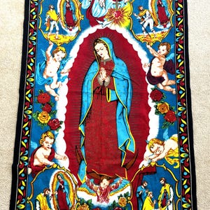 Vintage Catholic Mother Mary Jesus Jerusalem Christian Tapestry Rug ...