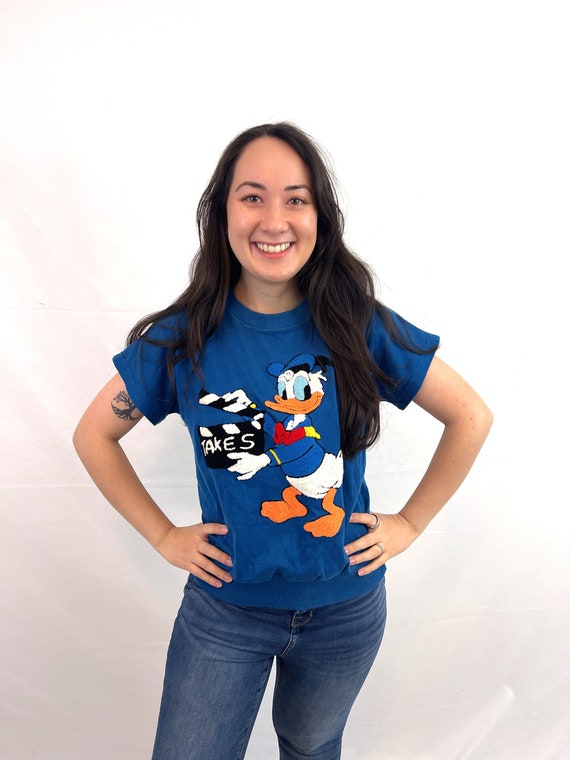 Vintage 80s 1980s RARE Blue Donald Duck Disney Short … - Gem