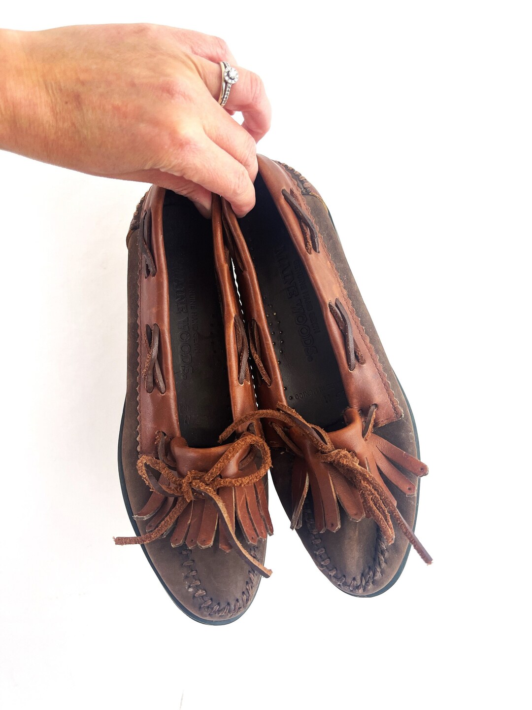 Vintage Maine Woods Leather Loafer Shoes - Size 8 1/2 - Etsy