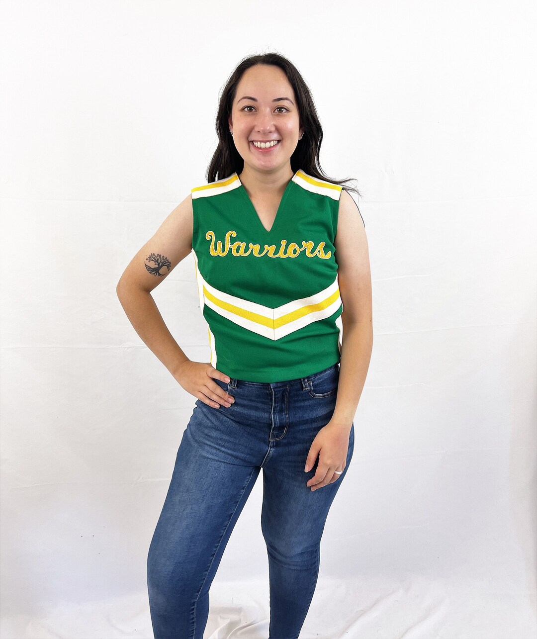 Vintage 1970s 80s Letterman Novelty Cheerleading Green Warriors Top - Etsy