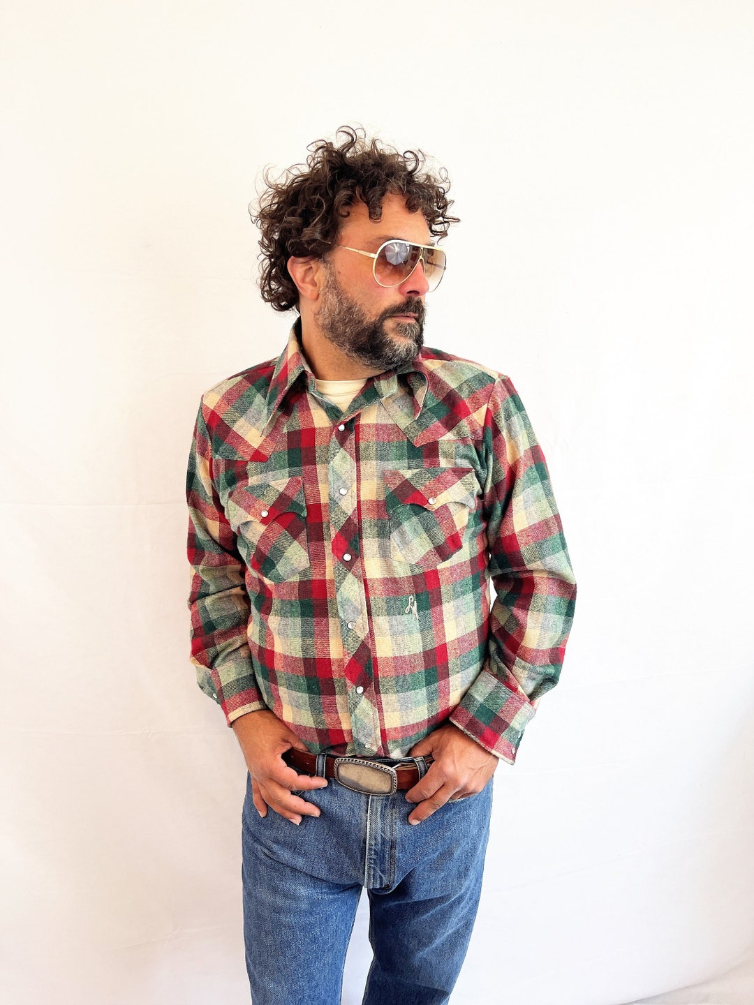 Vintage 1970s 70s Larry Mahan Western Pearl Snap Plaid Shirt - Etsy