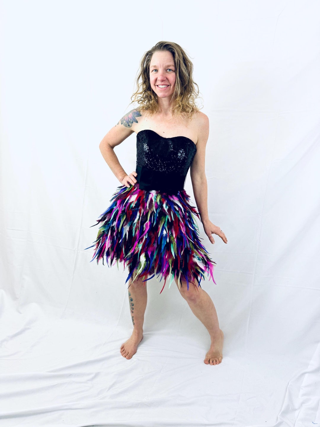 Vintage WOW Strapless Feather Y2K 2000s Party Hoco Dress - Jovani - Etsy