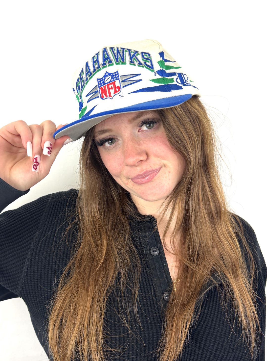 Vintage 1990s 90s Seattle Seahawks NFL Trucker Snapback Hat - Pro Line ...