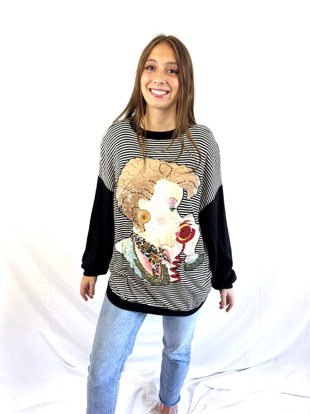 Vintage 1980s 80s RARE Jou Jou Striped Oversized Top - Etsy