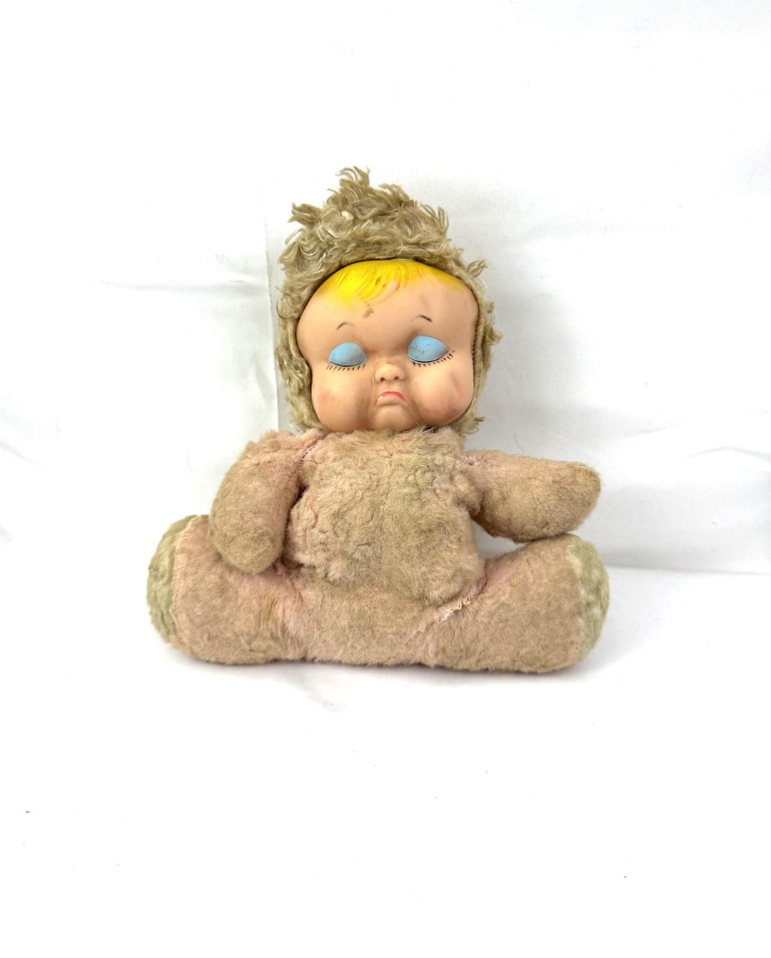 Vintage 50s 60s Distressed Pouting Knickerbocker Baby Doll Pink Plush ...