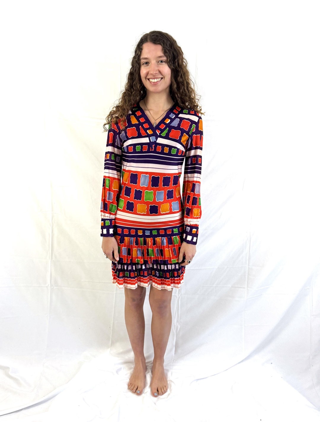 Vintage 1960s 60s Psychedelic Fun Mod Go-go Dress - Mister Robert - Etsy