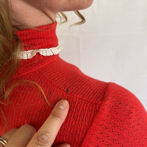 RARE Vintage 1960s 60s Red Cottagecore Prarie Boho Folk Red Maxi Dress ...