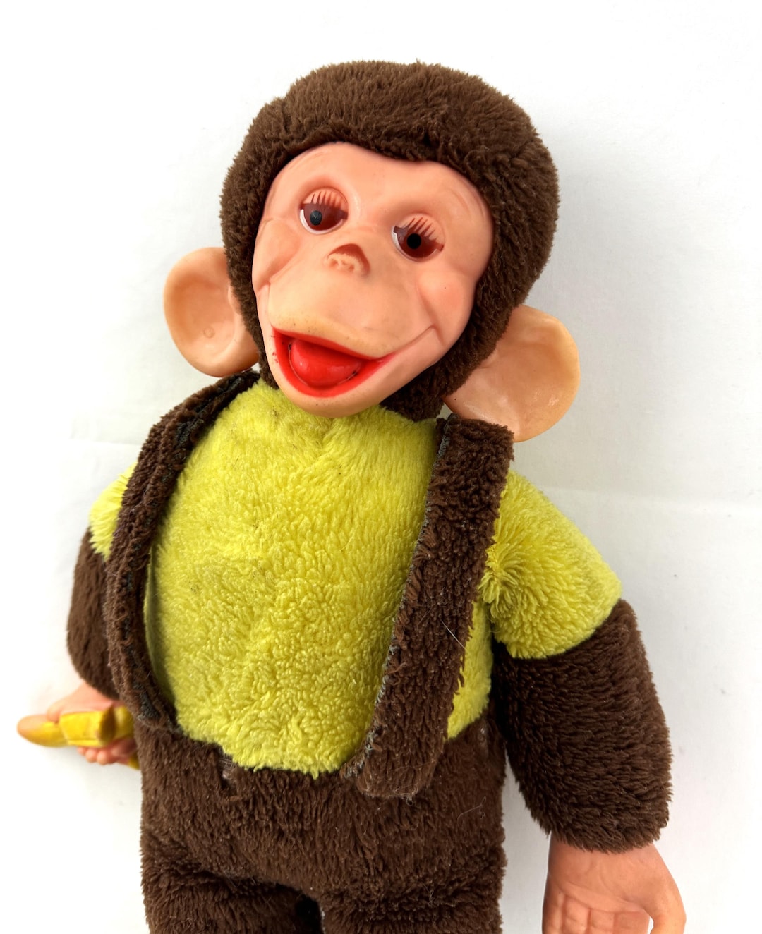 Vintage 50s 1950s Mr. Bim Zippy Monkey Banana Chimp Plush Rubber Face ...