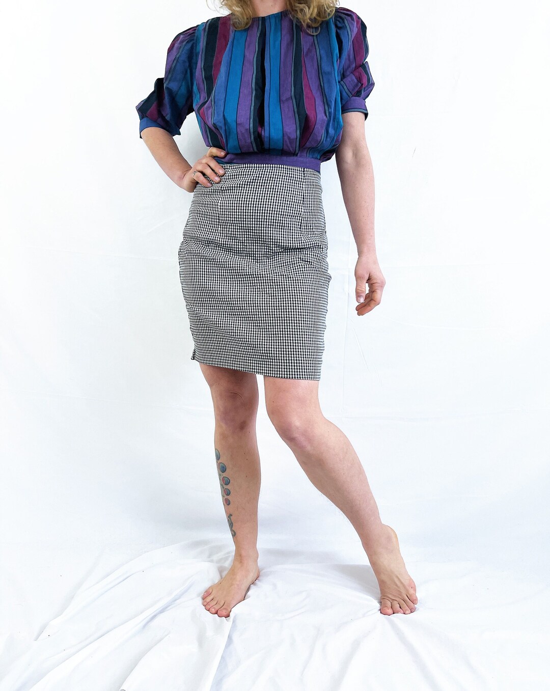 Vintage 1980s the Limited Black White Checkerd Clueless Costume Party ...