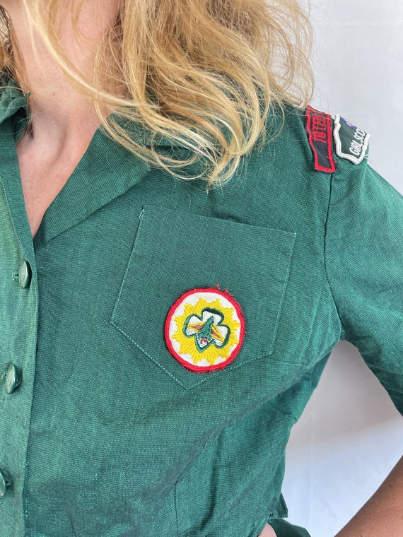 Vintage 1970s Official Girl Scouts Green Tee Shirt Ts… - Gem