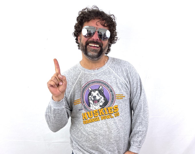 Vintage 1980s 80s WOW Husky University of Washington UW Gray Sweatshirt ...