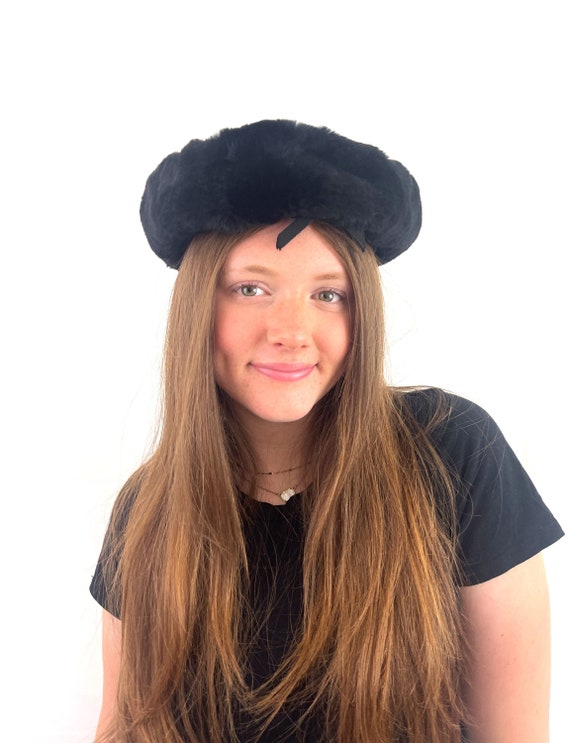 SALE Black 1960s Patrice Hat with White Details Size … - Gem