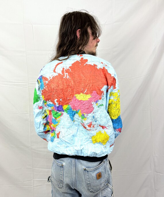 Vintage World Map Tyvek by Dupont World Map Atlas Lig… - Gem