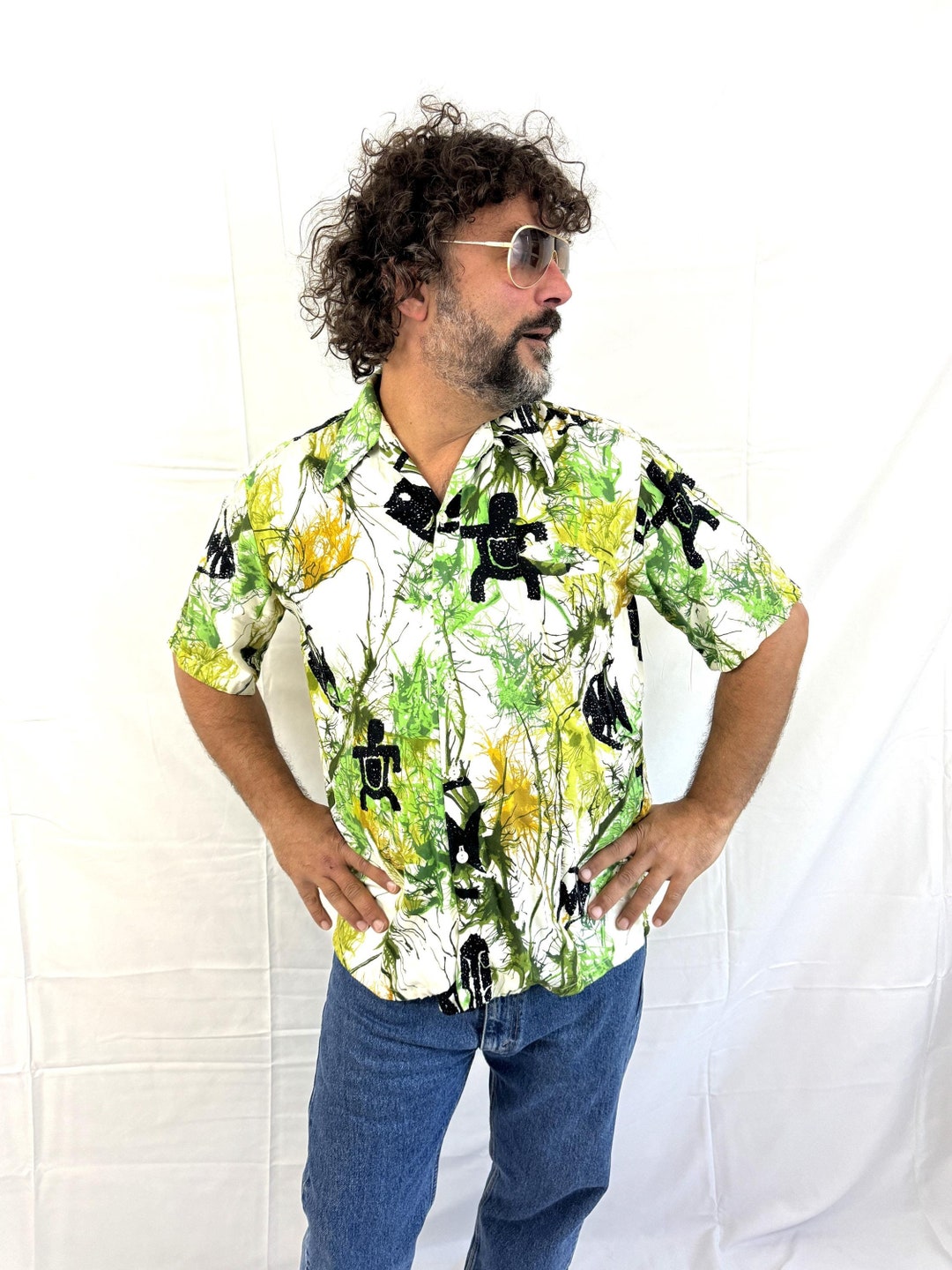 Vintage 1970s 70s Go Barefoot in Paradise Hawaii Hawaiian Shirt - Etsy