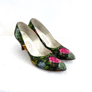 RARE Vintage 1950s 50s De Liso Debs Floral Cocktail Party Heels Pumps ...