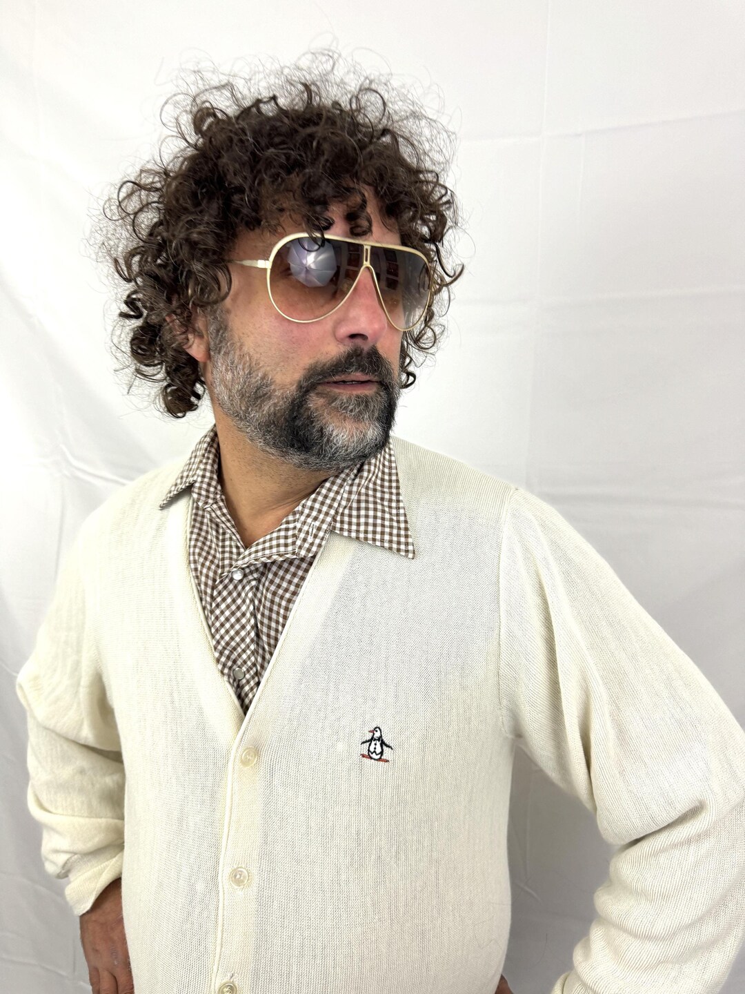 Vintage 1970s 70s Penguin Grandpa Sportswear Orlon Acrylic Cardigan ...
