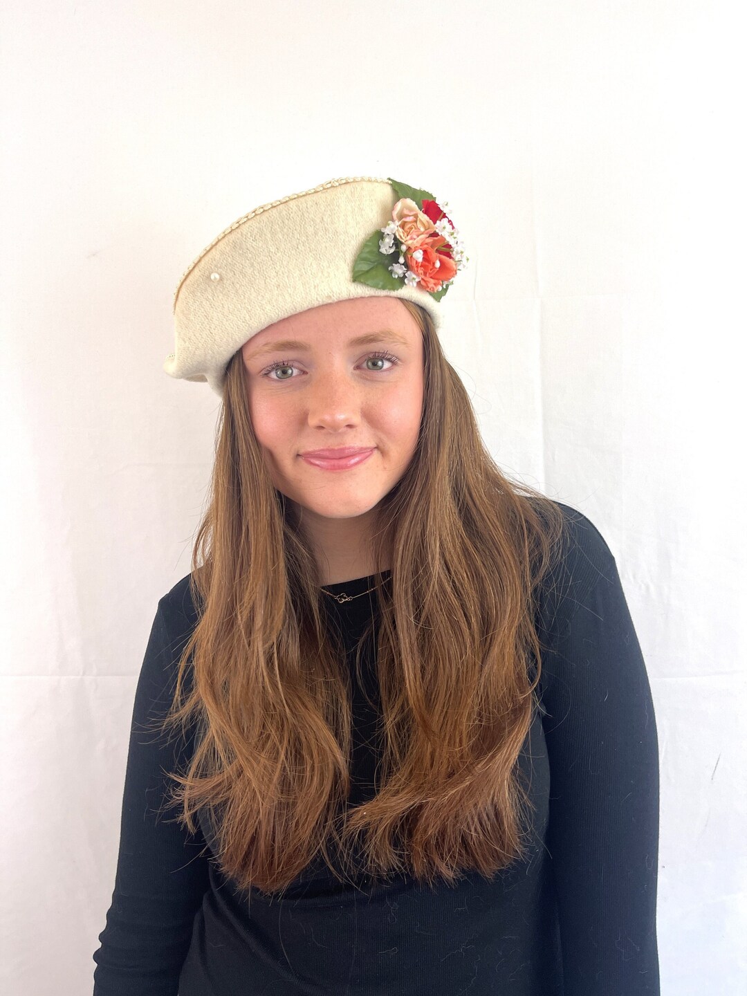 Vintage Ultrabasque Wool Lace Pearl Flower Ultimate Hat Beret - Etsy