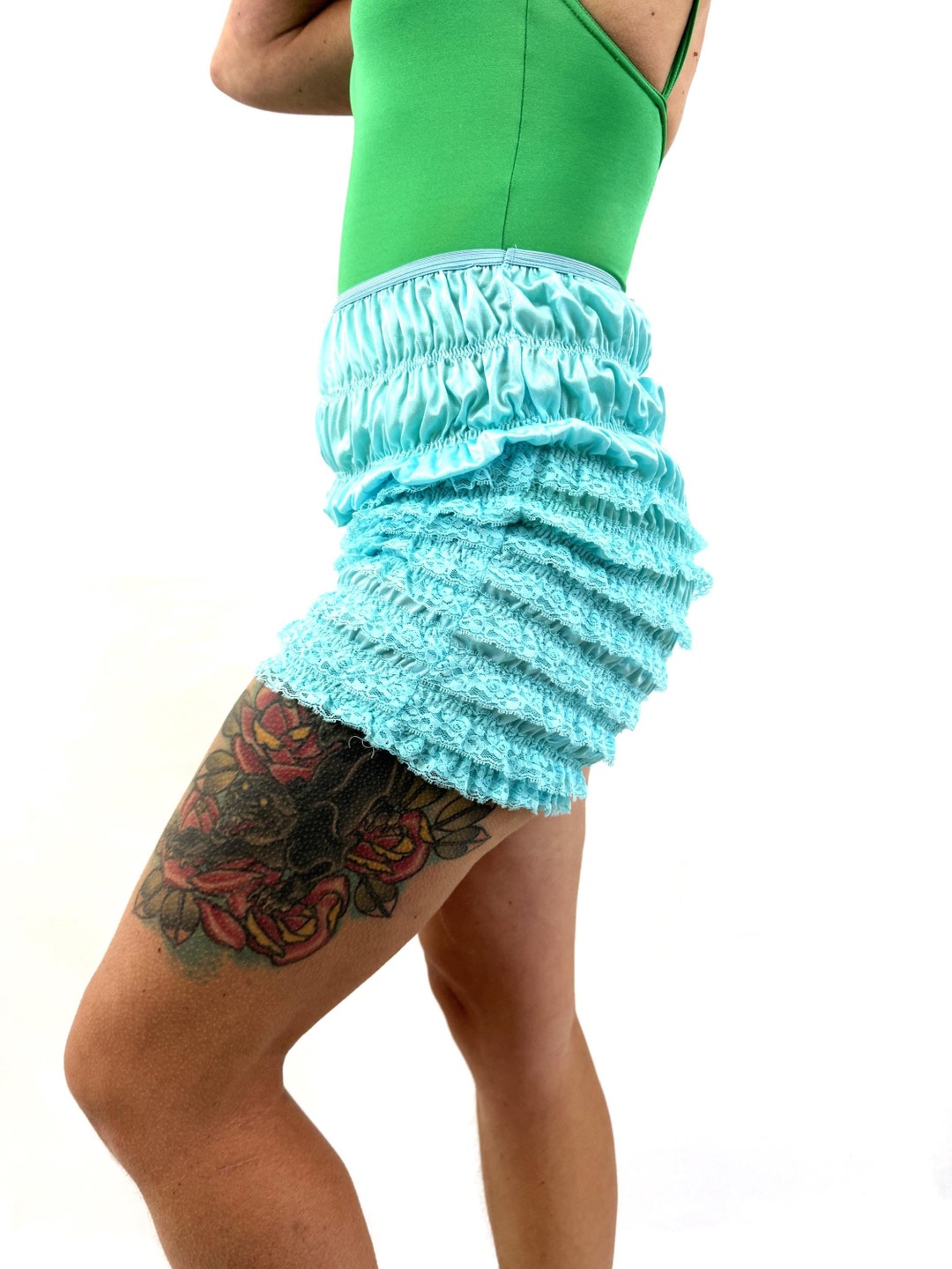 Vintage Teal Blue Ruffled Square Dancing Rockabilly Bloomers Malco ...