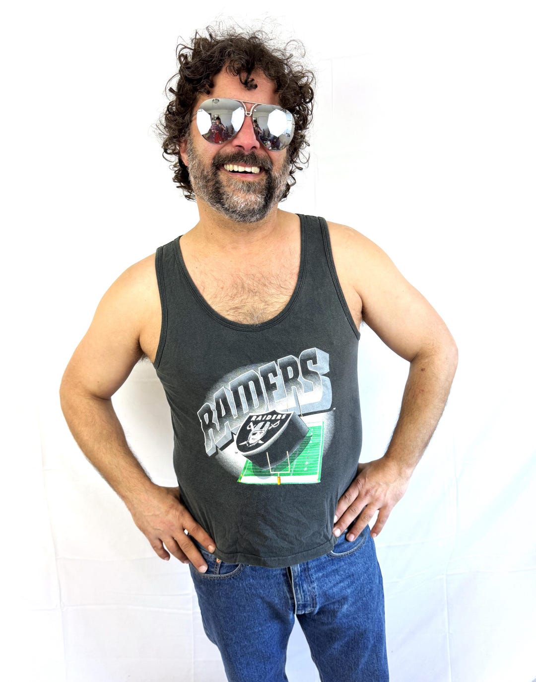 Vintage 1980s 80s Los Angeles LA Raiders NFL 1990s 90s Black Tank Top ...