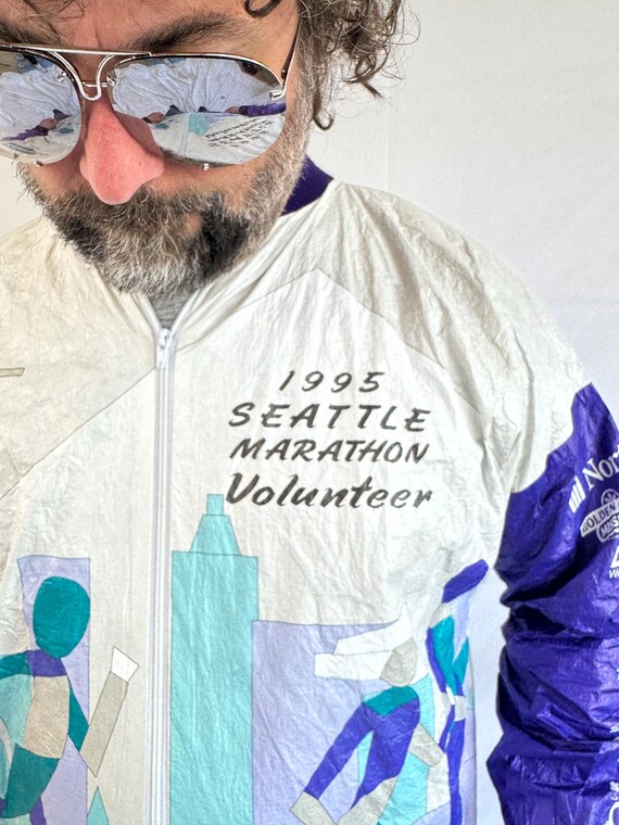 Vintage 1995 90s Tyvek Jacket - Seattle Marathon Volu… - Gem