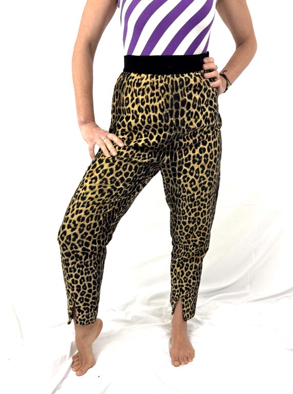 Sweet 1950s 50s Cigarette Leopard Animal Print High W… - Gem