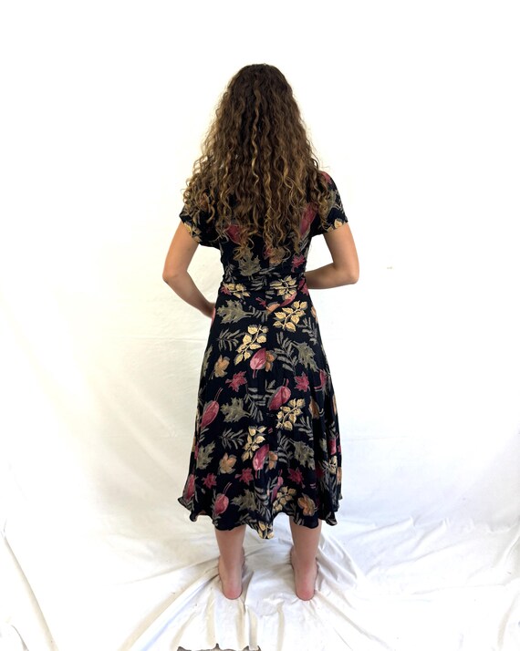 Vintage 1990s 90s Starina Fall Autumn Leaves Maxi Dre… - Gem