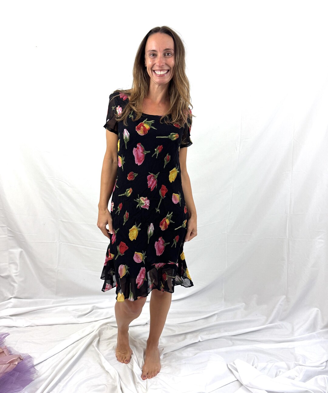 Vintage 90s 1990s Rose Flower Rayon Starina Floral Summer Maxi Dress - Etsy