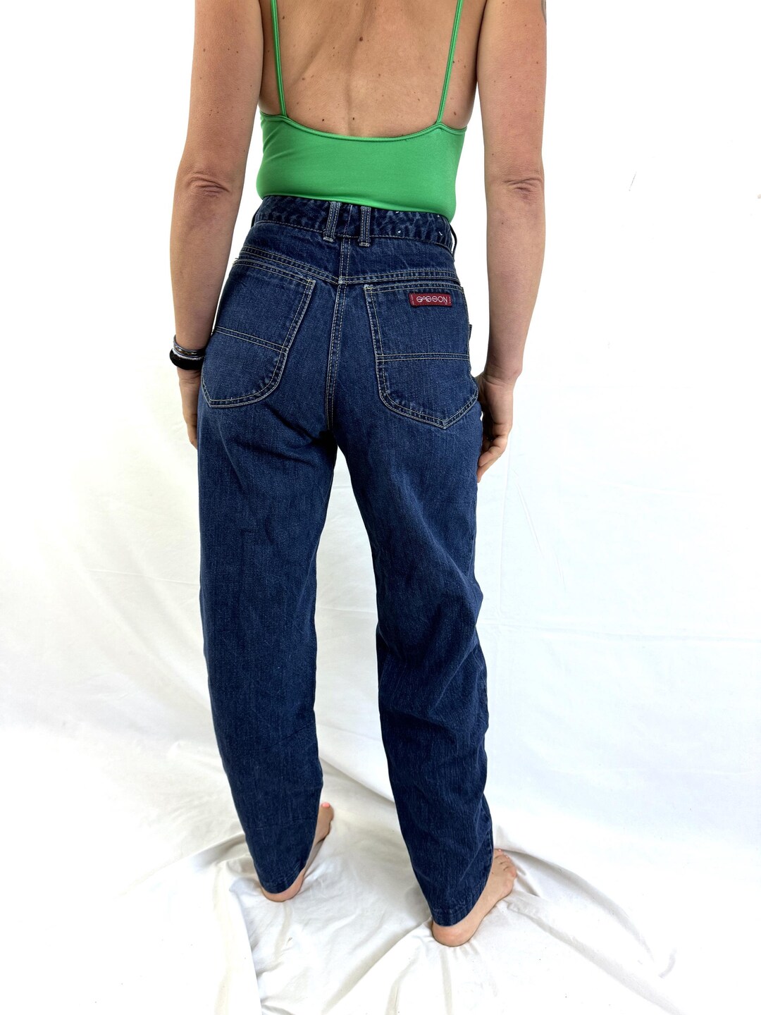 Vintage 80s Sasson Dark Wash Denim Pleated High Waisted Jeans - Etsy
