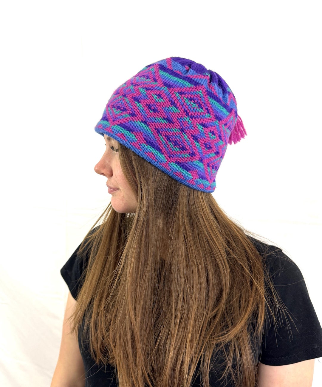 Vintage 1980s 80s Merkley Headgear Winter Pom Pom Hat Tuque - Etsy