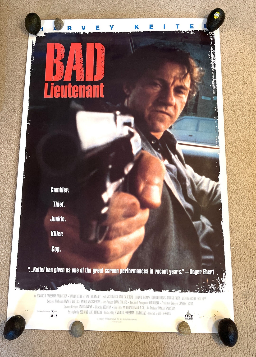 Vintage 1992 Bad Lieutenant Original Movie Film Poster 27" X 40 ...