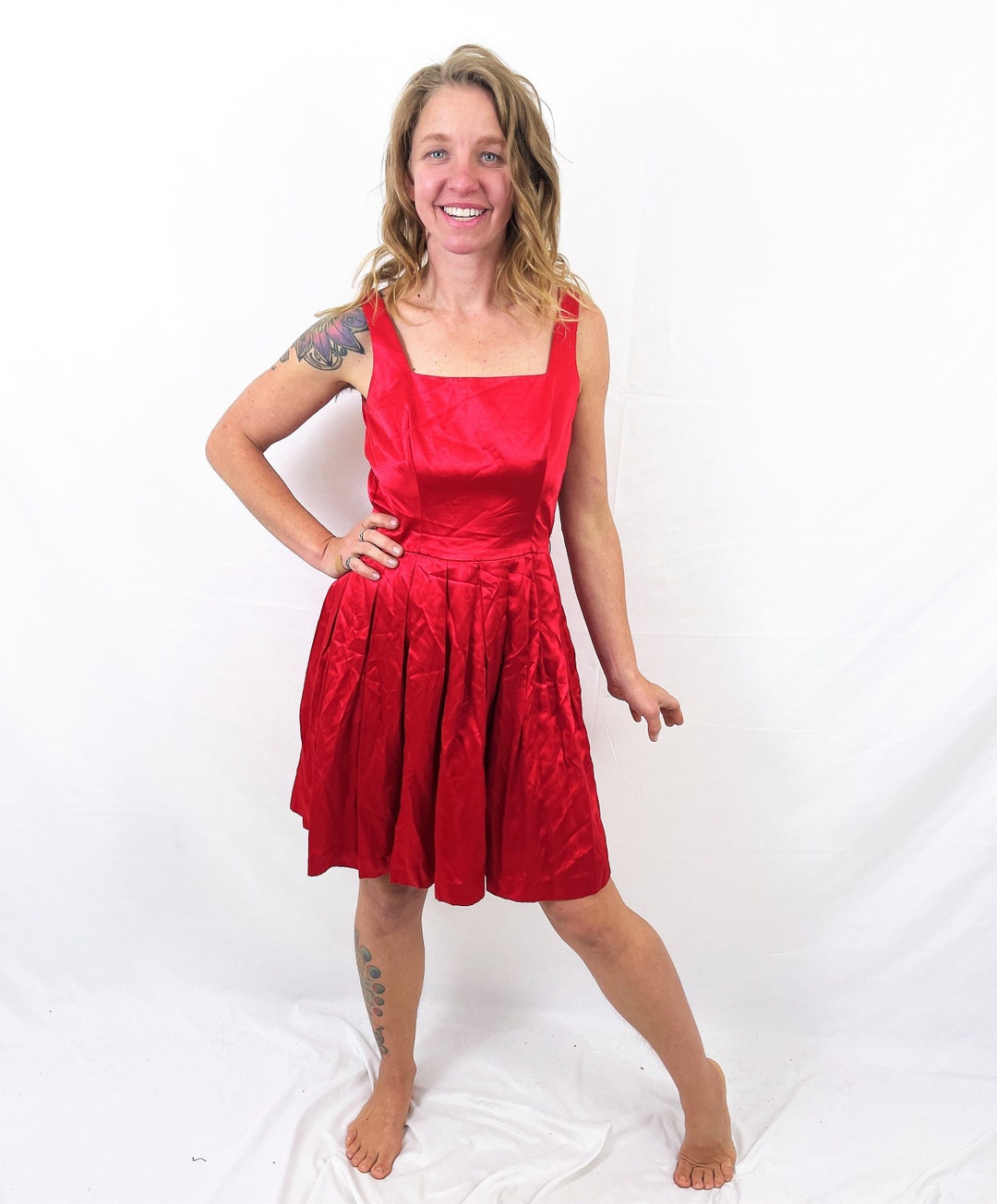 Vintage 80s 1980s 90s Red Dress Kenar - Etsy