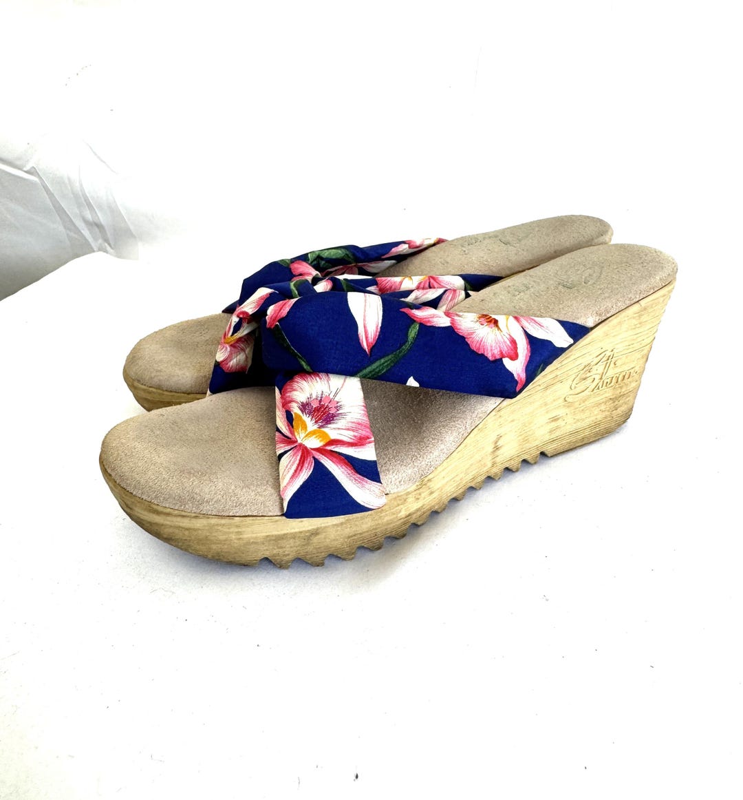 Vintage 80s Wedge Sbicca Tropical Platform Sandals - Size 9 - Etsy