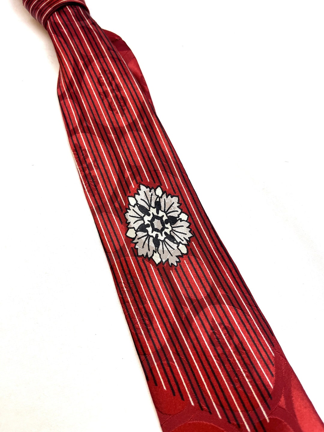 Vintage 40s 1940s Rockabilly Geometric Necktie Deco Swing Neck Tie ...