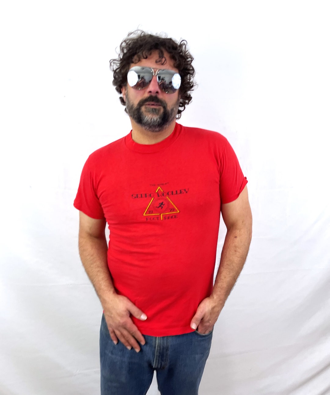 Vintage 1979 1970s 70s Red Sedro Wooley Foot Running Race Tshirt Tee ...